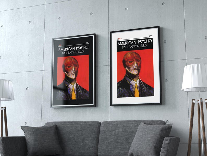American Psycho Book Cover Poster Bret Easton Ellis Minimalist Book ...