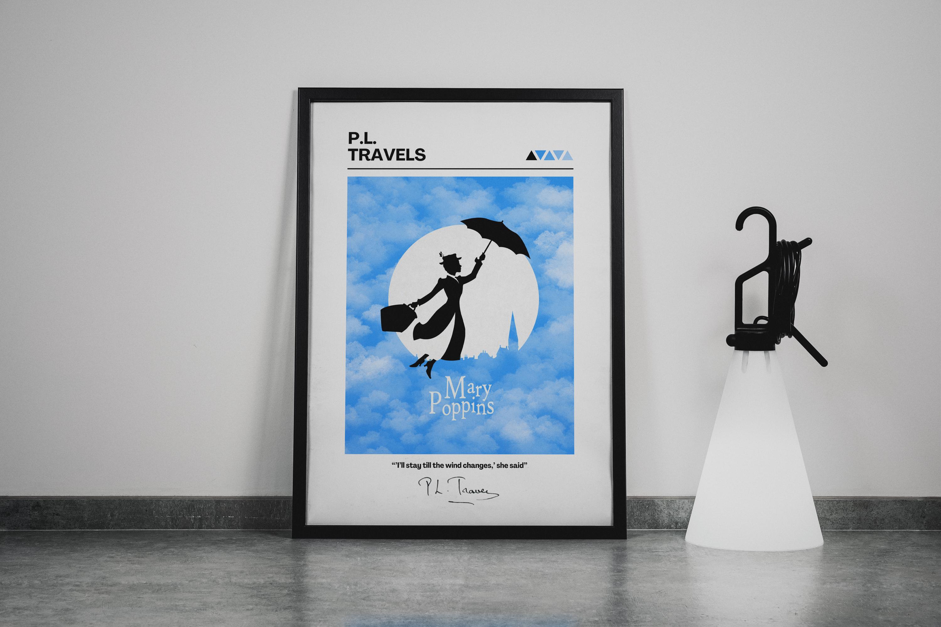 Mary Poppins Book Cover Poster | Pamela Lyndon Travers | Minimalist ...