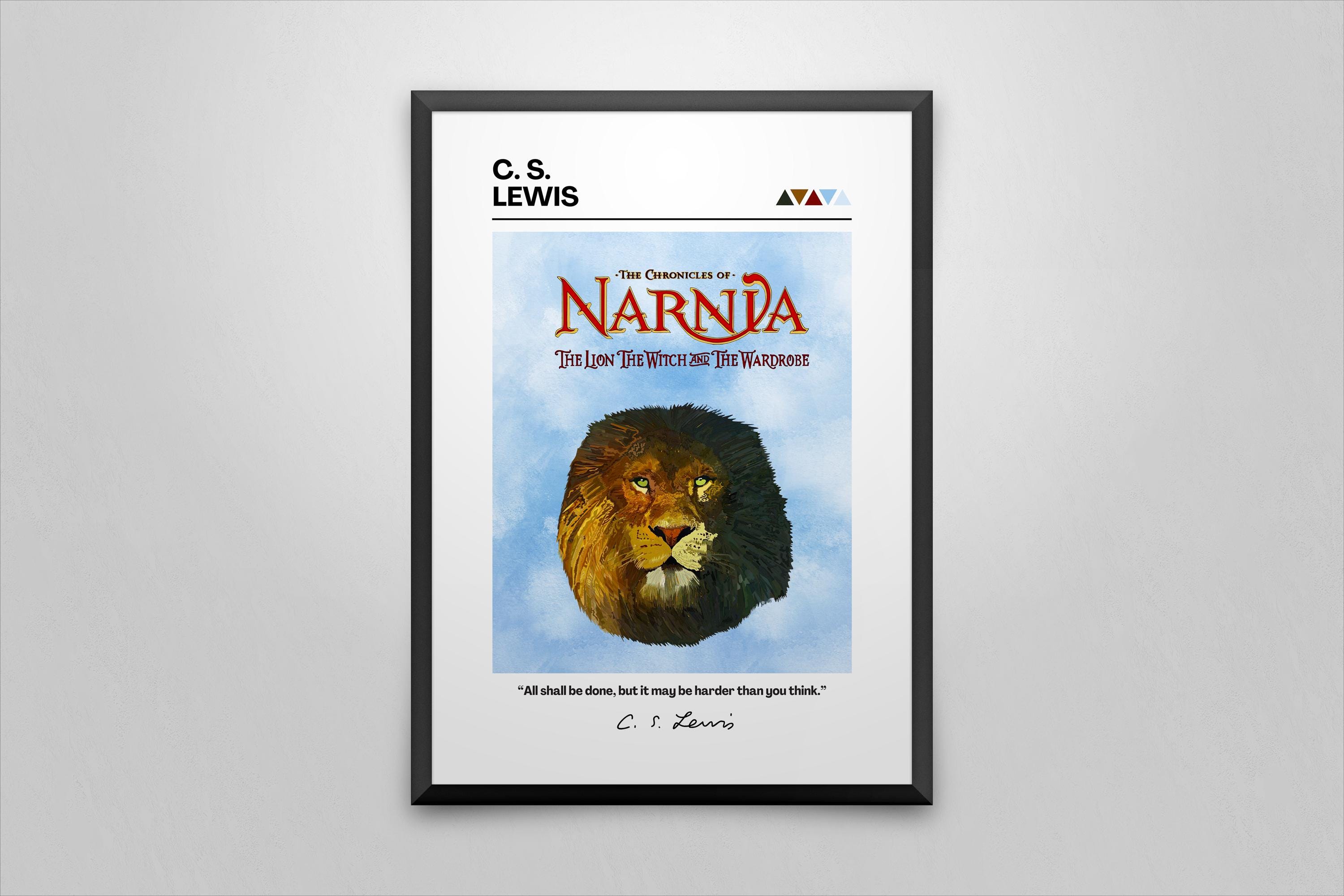 The Chronicles of Narnia Book Cover Poster Clive Staples Lewis ...
