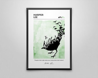 To Kill A Mockingbird Poster: Harper Lee Book Cover Art Print - Etsy