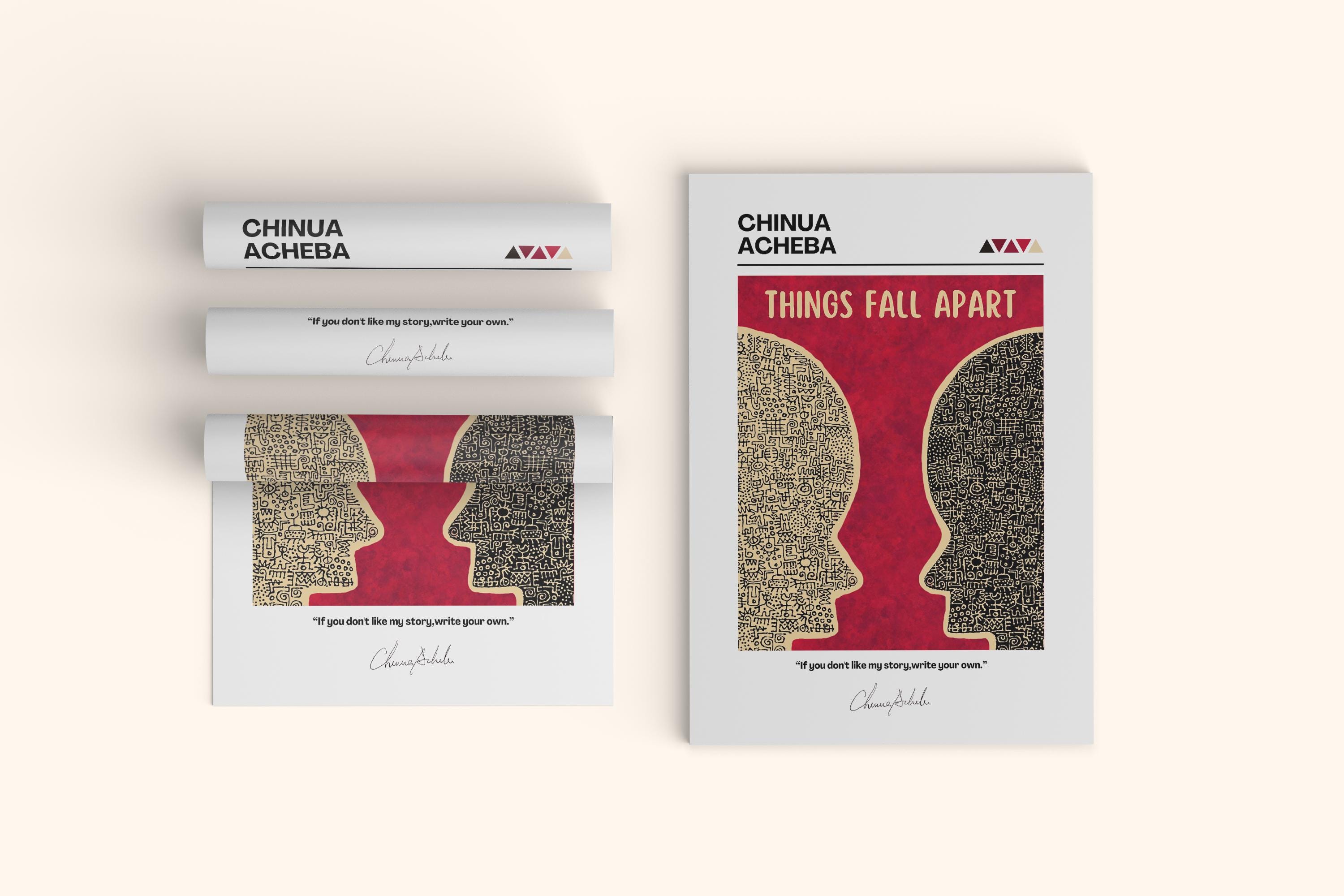 Things Fall Apart Book Cover Art Print: Chinua Achebe Minimalist Poster ...