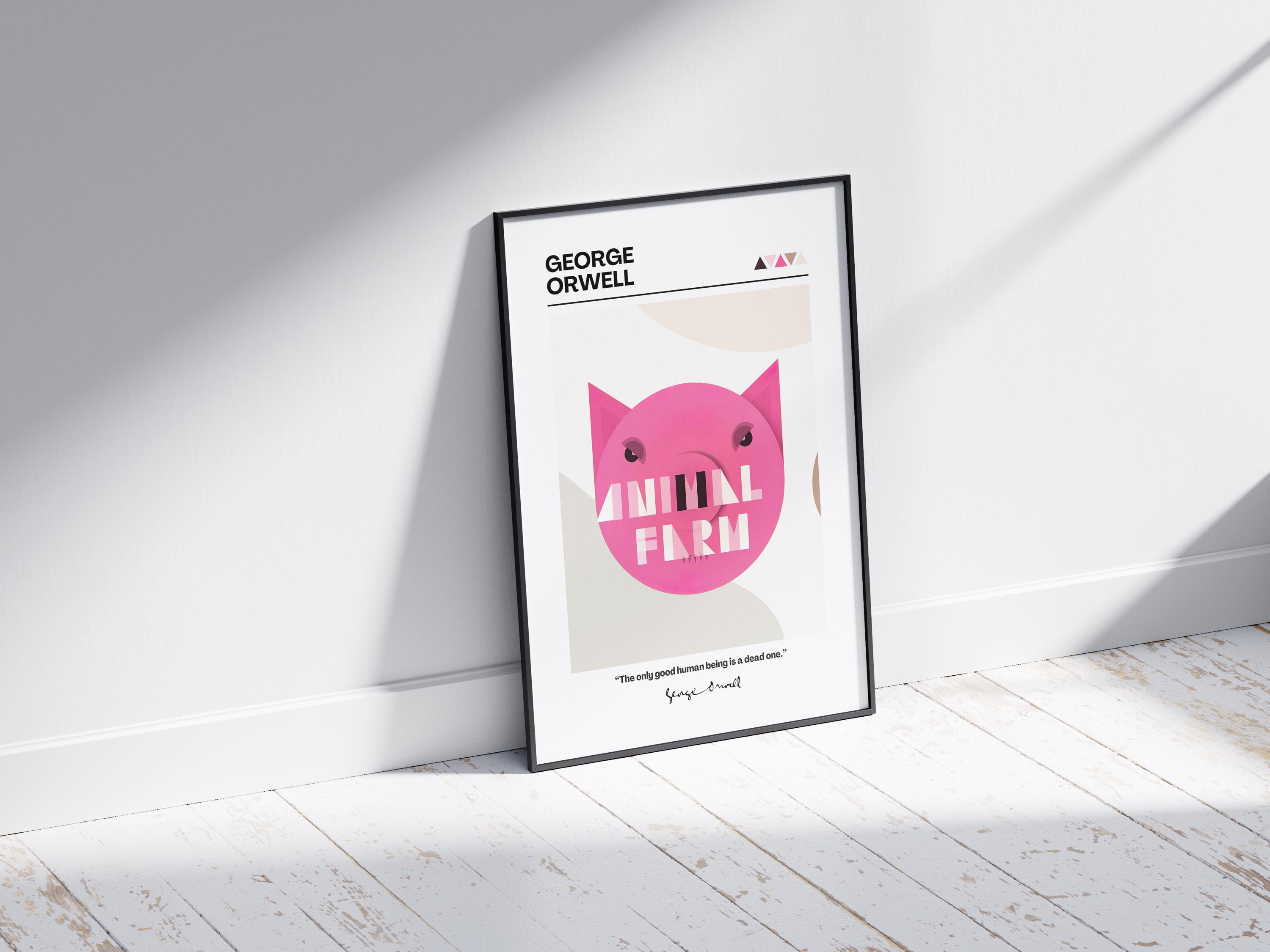 Animal Farm Book Cover Poster: George Orwell Minimalist Print - Etsy