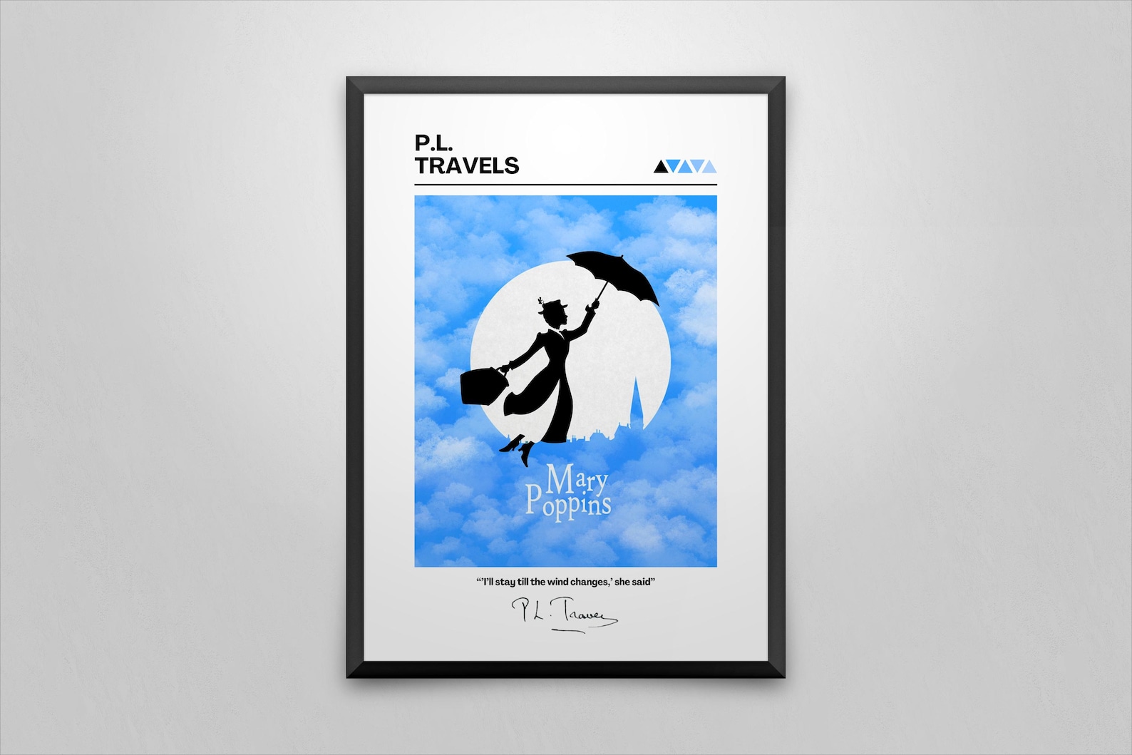 Mary Poppins Book Cover Poster | Pamela Lyndon Travers | Minimalist ...