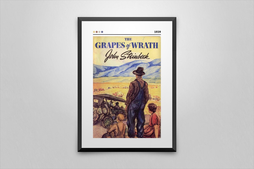 The Grapes of Wrath Book Cover Poster John Steinbeck Minimalist Book ...