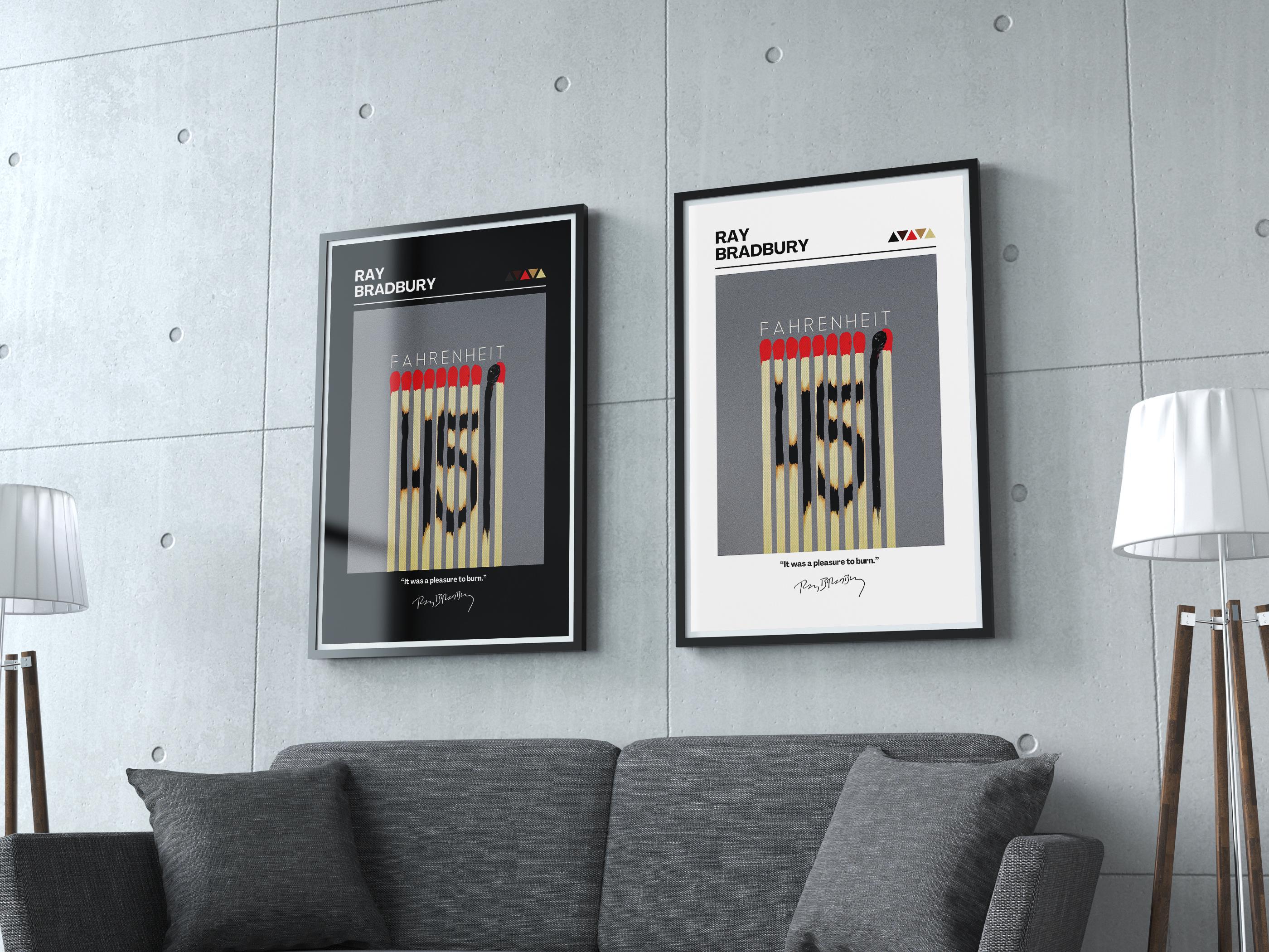 Fahrenheit 451 Book Cover Poster | Ray Bradbury | Minimalist Book ...