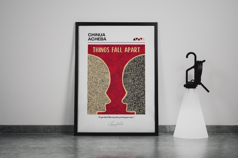 Things Fall Apart Book Cover Art Print: Chinua Achebe Minimalist Poster ...