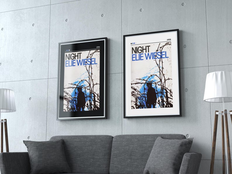 Night Book Cover Art Print: Elie Wiesel Minimalist Poster - Etsy