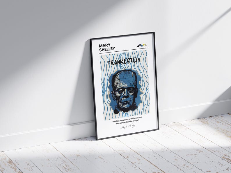 Frankenstein Book Cover Art Print: Mary Shelley Minimalist Poster - Etsy