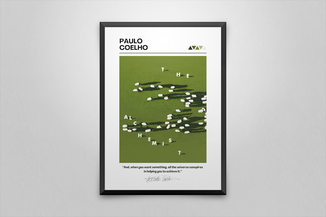 The Alchemist Book Cover Art Print: Paulo Coelho, Minimalist Home Decor ...