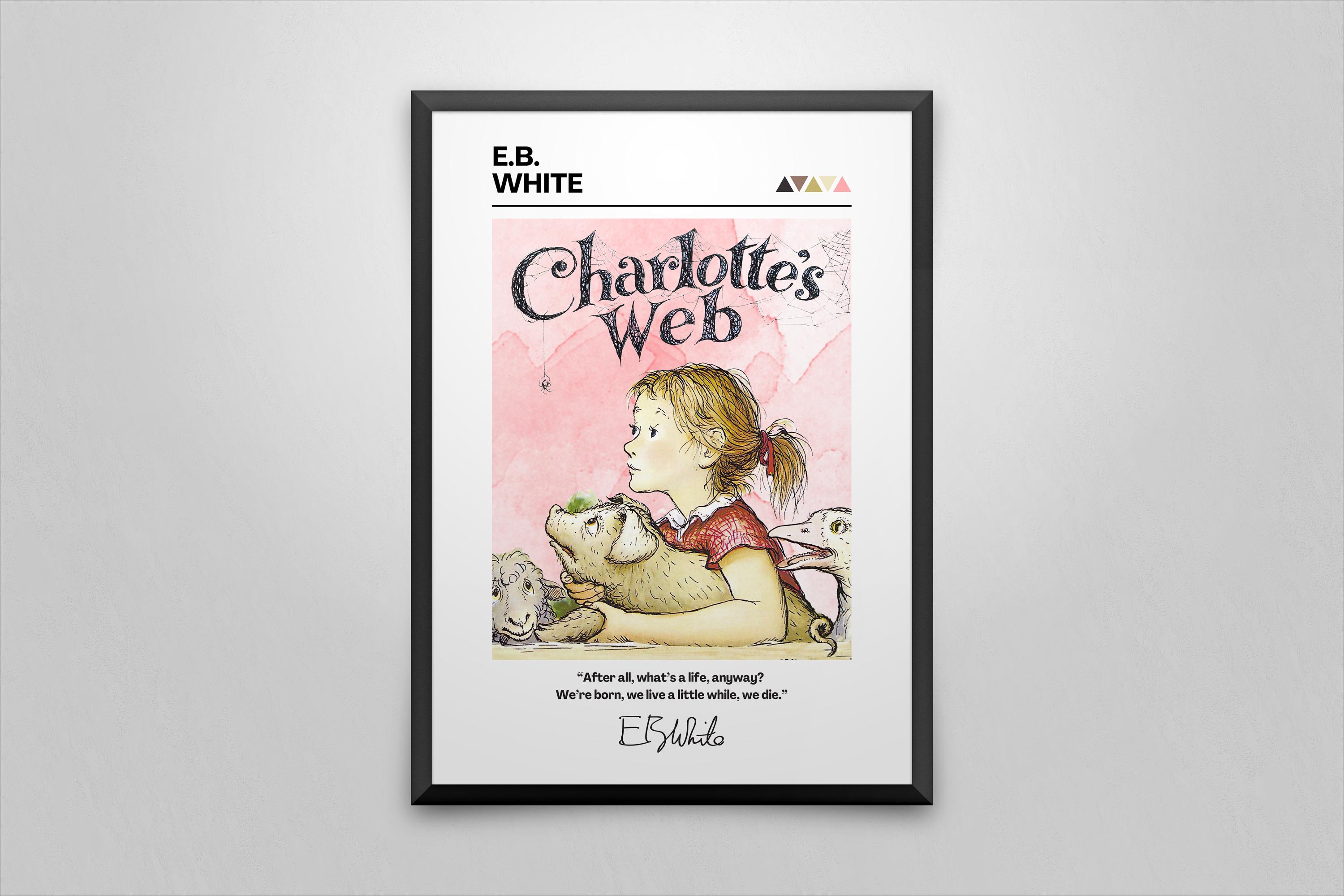 Charlotte's Web Book Cover Poster | E. B. White | Minimalist Book ...