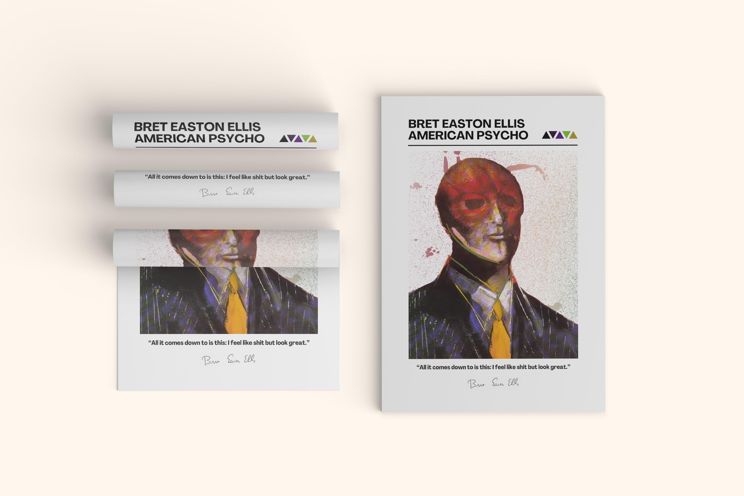 American Psycho Book Cover Poster Bret Easton Ellis Minimalist Book ...