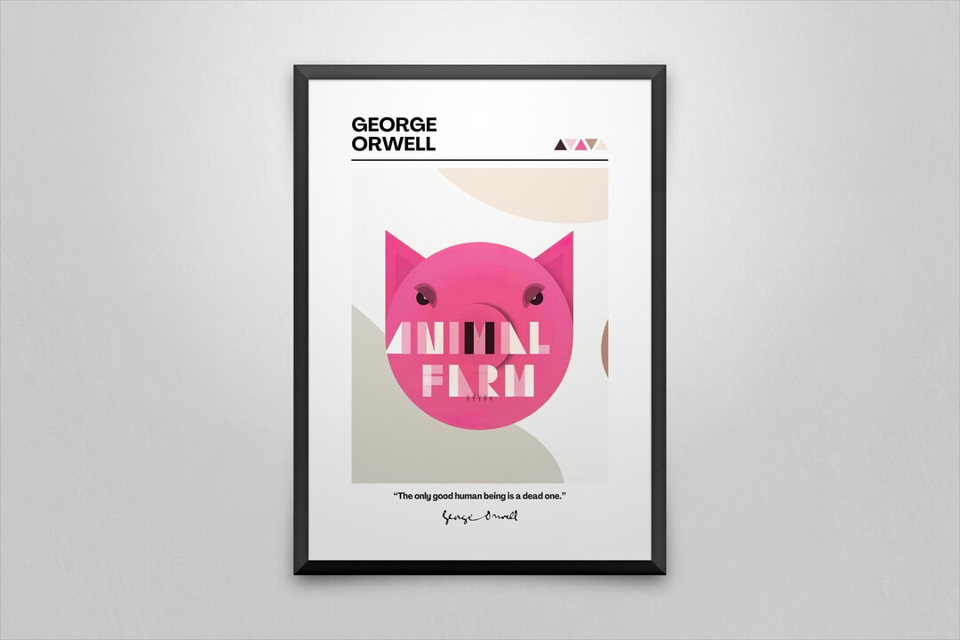 Animal Farm Book Cover Poster | George Orwell | Minimalist Book Poster ...