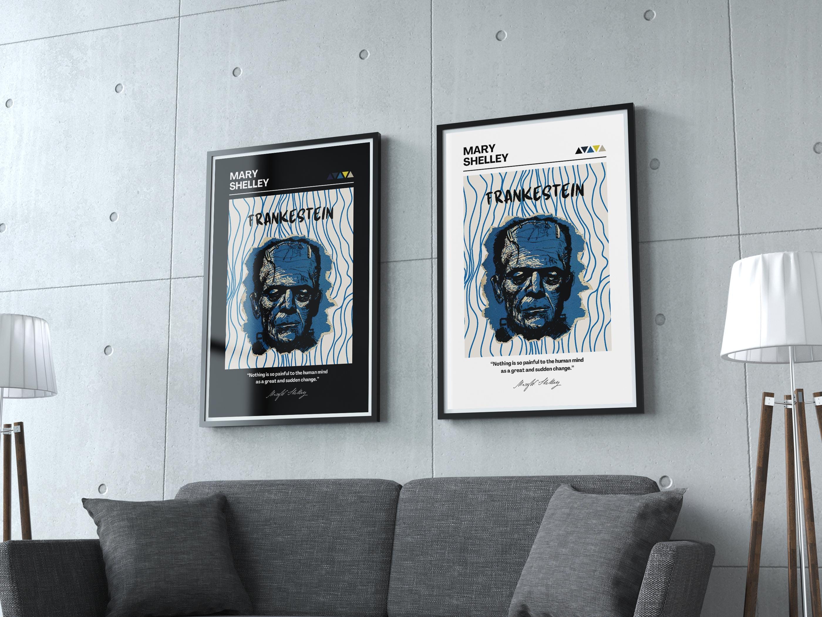 Frankenstein Book Cover Art Print: Mary Shelley Minimalist Poster - Etsy