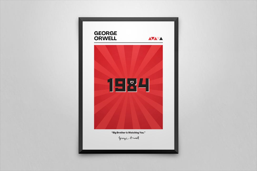 1984 Book Cover Poster | George Orwell | Minimalist Book Poster ...