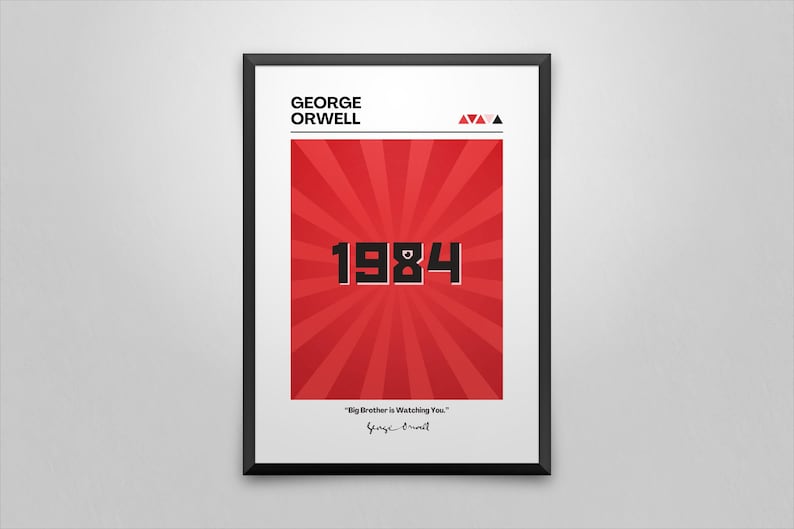 1984 Book Cover Poster | George Orwell | Minimalist Book Poster ...