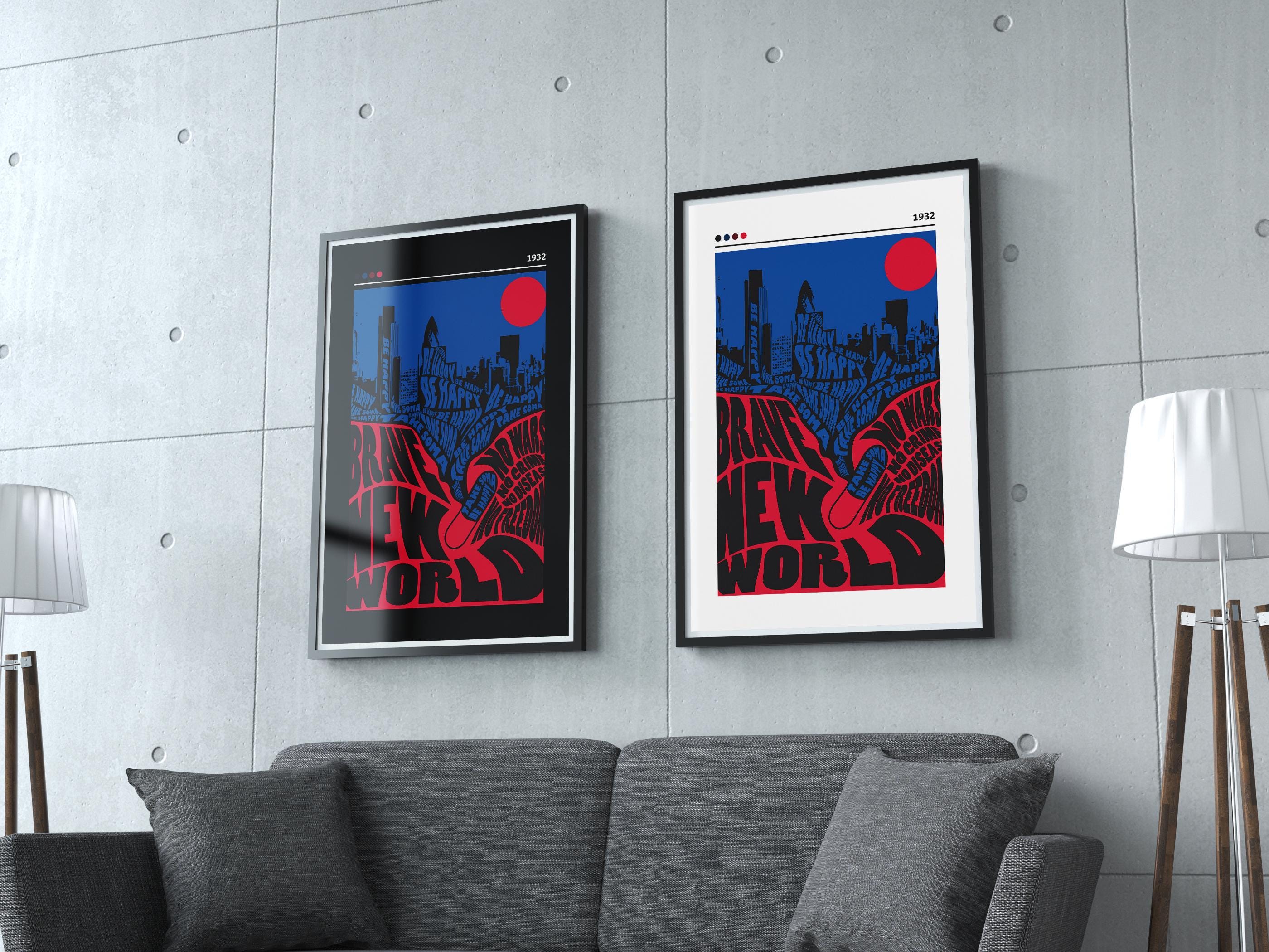 Brave New World Book Cover Poster | Aldous Huxley | Minimalist Book ...