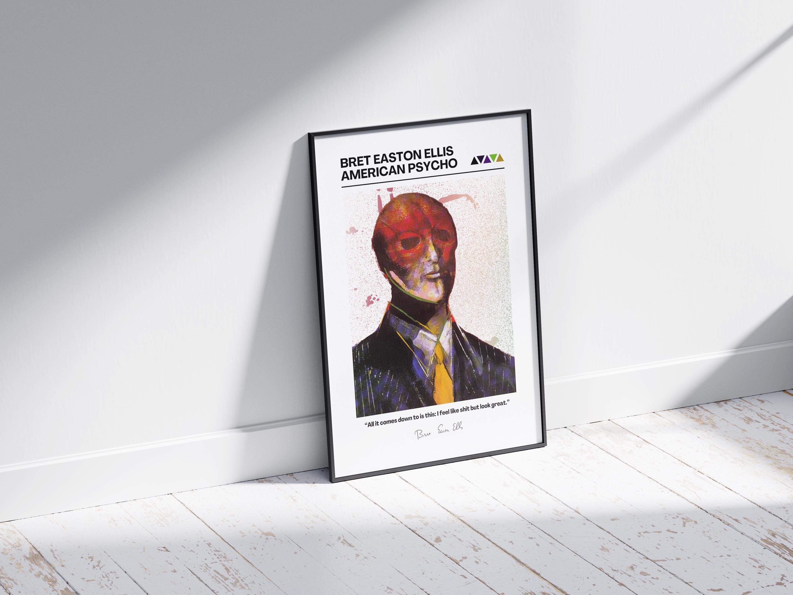 American Psycho Book Cover Poster | Bret Easton Ellis | Minimalist Book ...