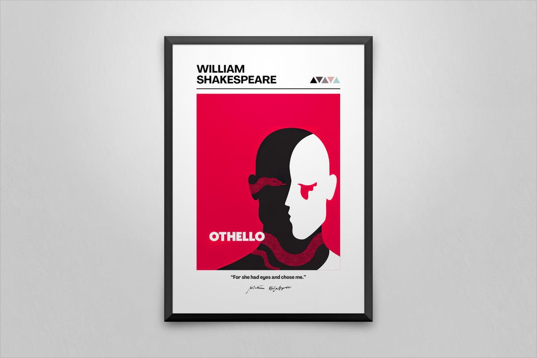 Othello Book Cover Poster William Shakespeare Minimalist Book Poster ...