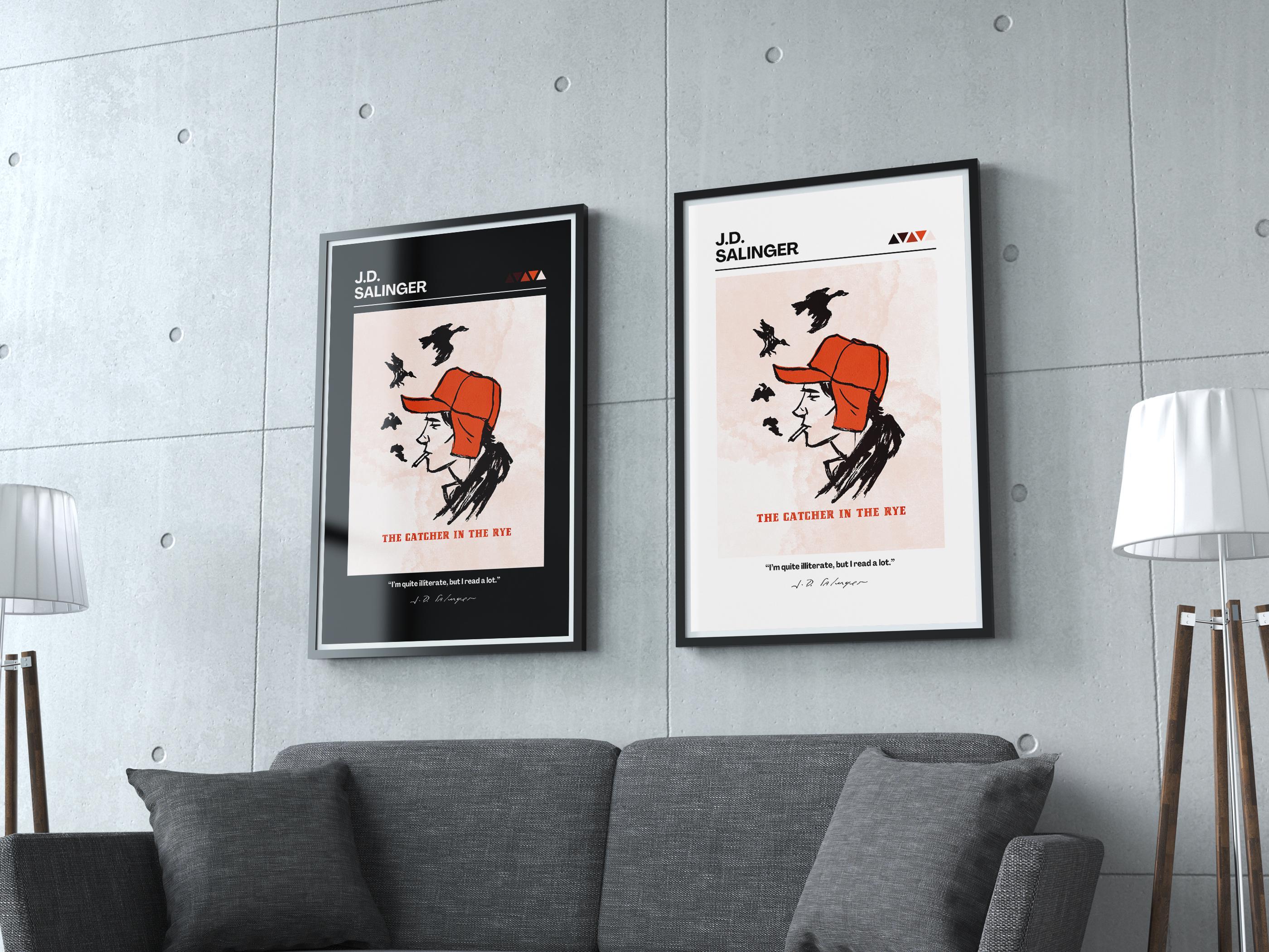 The Catcher in the Rye Book Cover Poster | J. D. Salinger | Minimalist ...