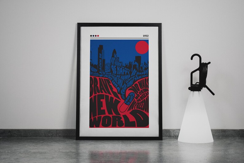 Brave New World Book Cover Poster | Aldous Huxley | Minimalist Book ...