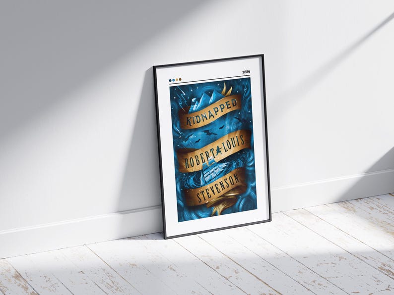 Kidnapped Book Cover Poster | Robert Louis Stevenson | Minimalist Book ...