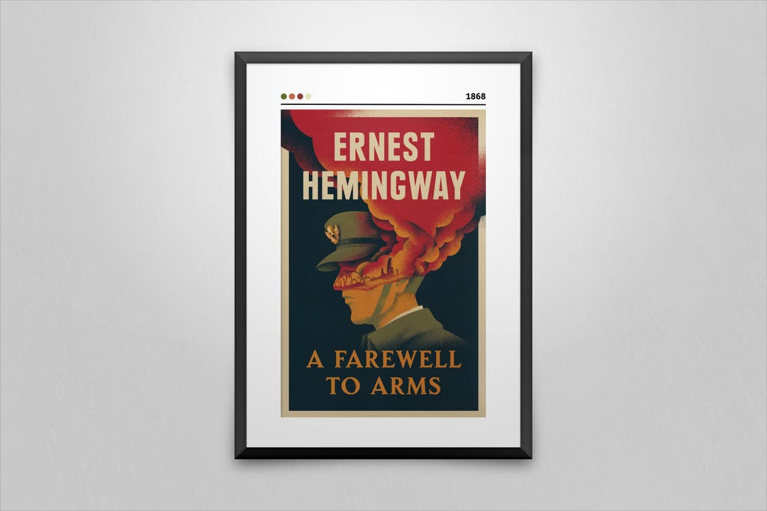 A Farewell to Arms Book Cover Poster | Ernest Hemingway | Minimalist ...