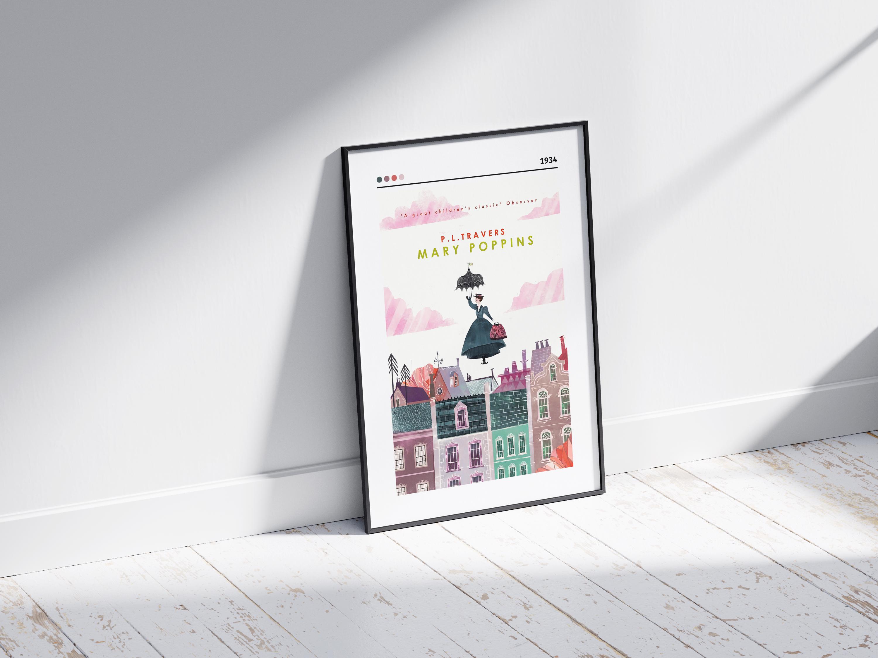 Mary Poppins Book Cover Poster | P.L. Travers | Minimalist Book Poster ...