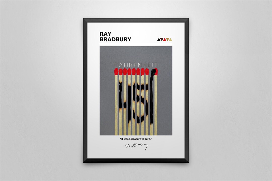 Fahrenheit 451 Book Cover Art Print: Ray Bradbury Minimalist Poster - Etsy
