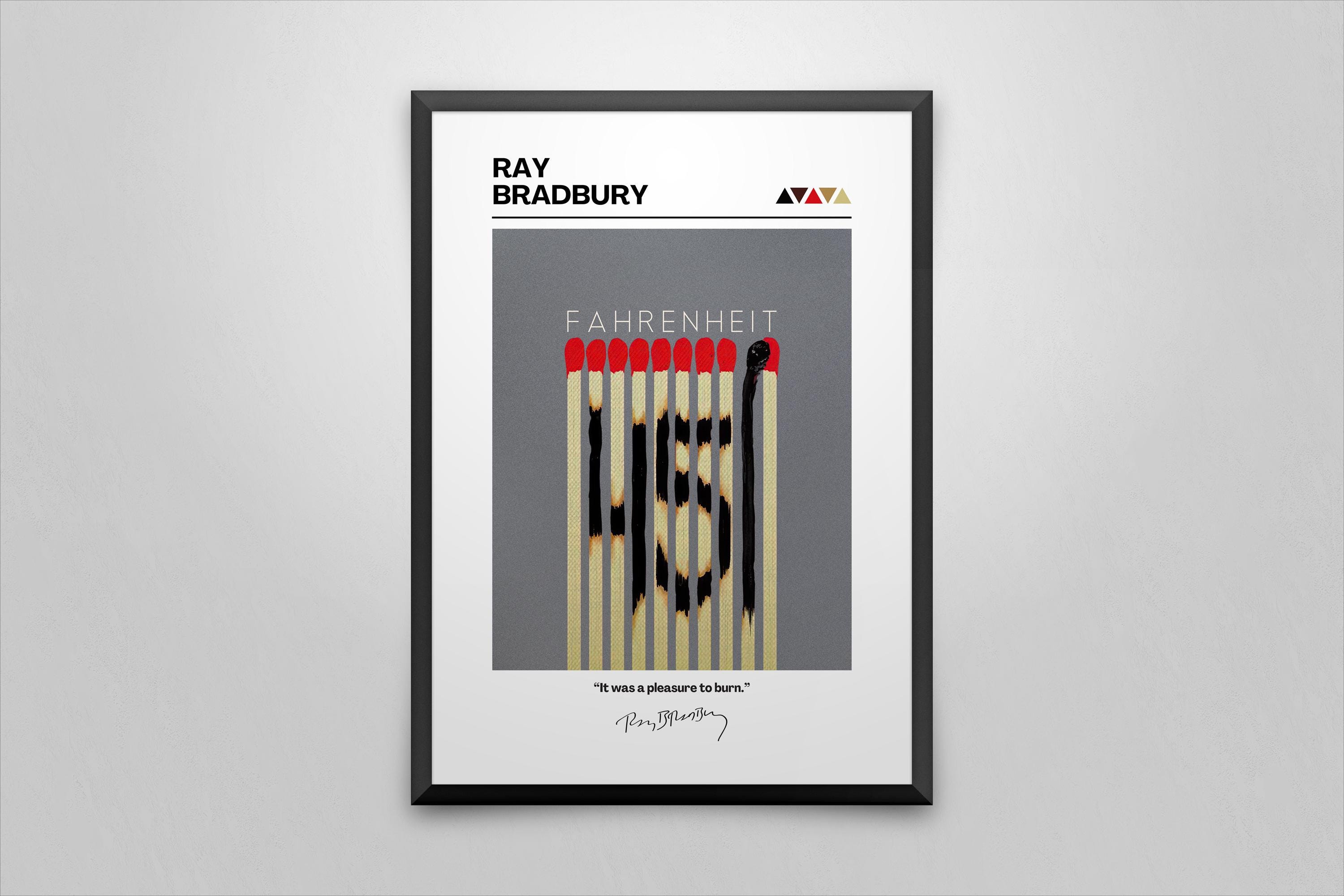 Fahrenheit 451 Book Cover Poster Ray Bradbury Minimalist Book Poster ...