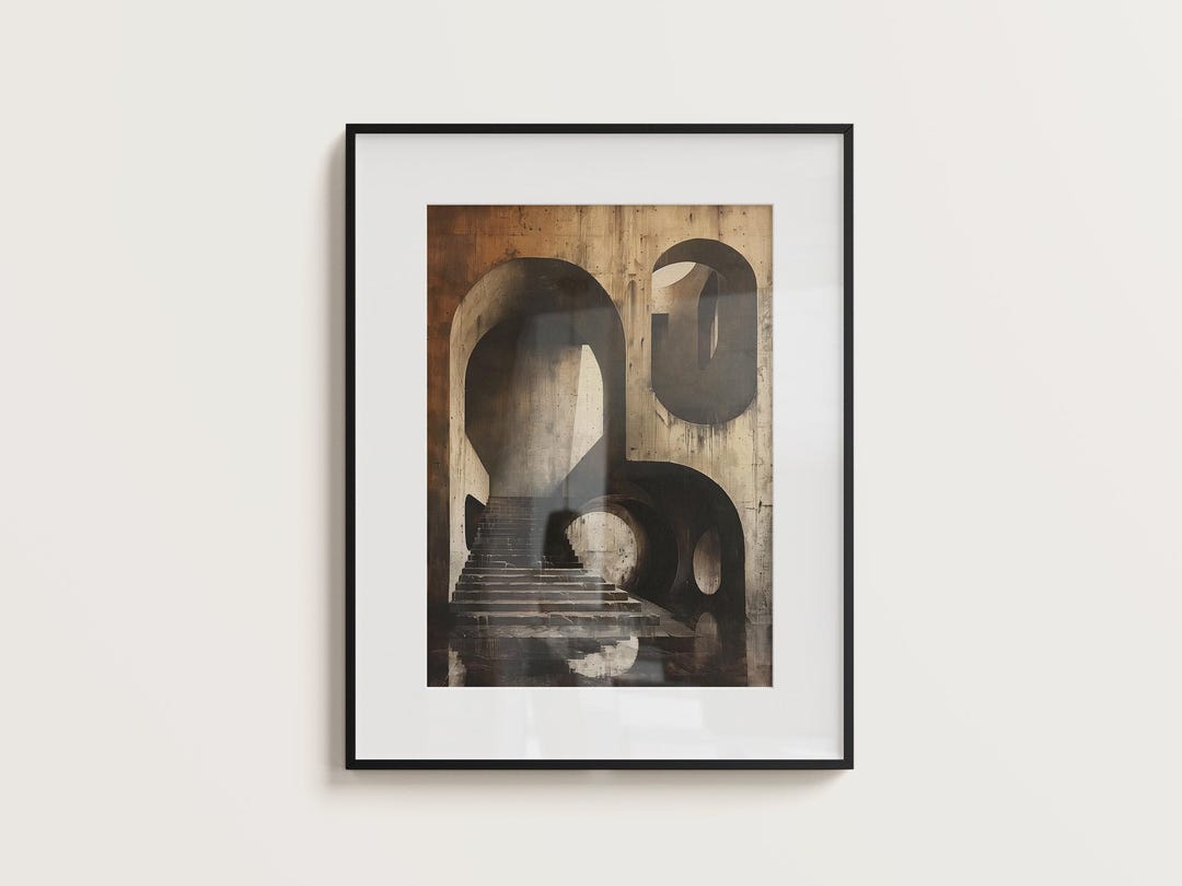 Underground Brutalist Structure Abstract Printable, Contemporary ...