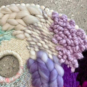Weaving - "secondaries" Circle/ Round Fiber Art - Etsy