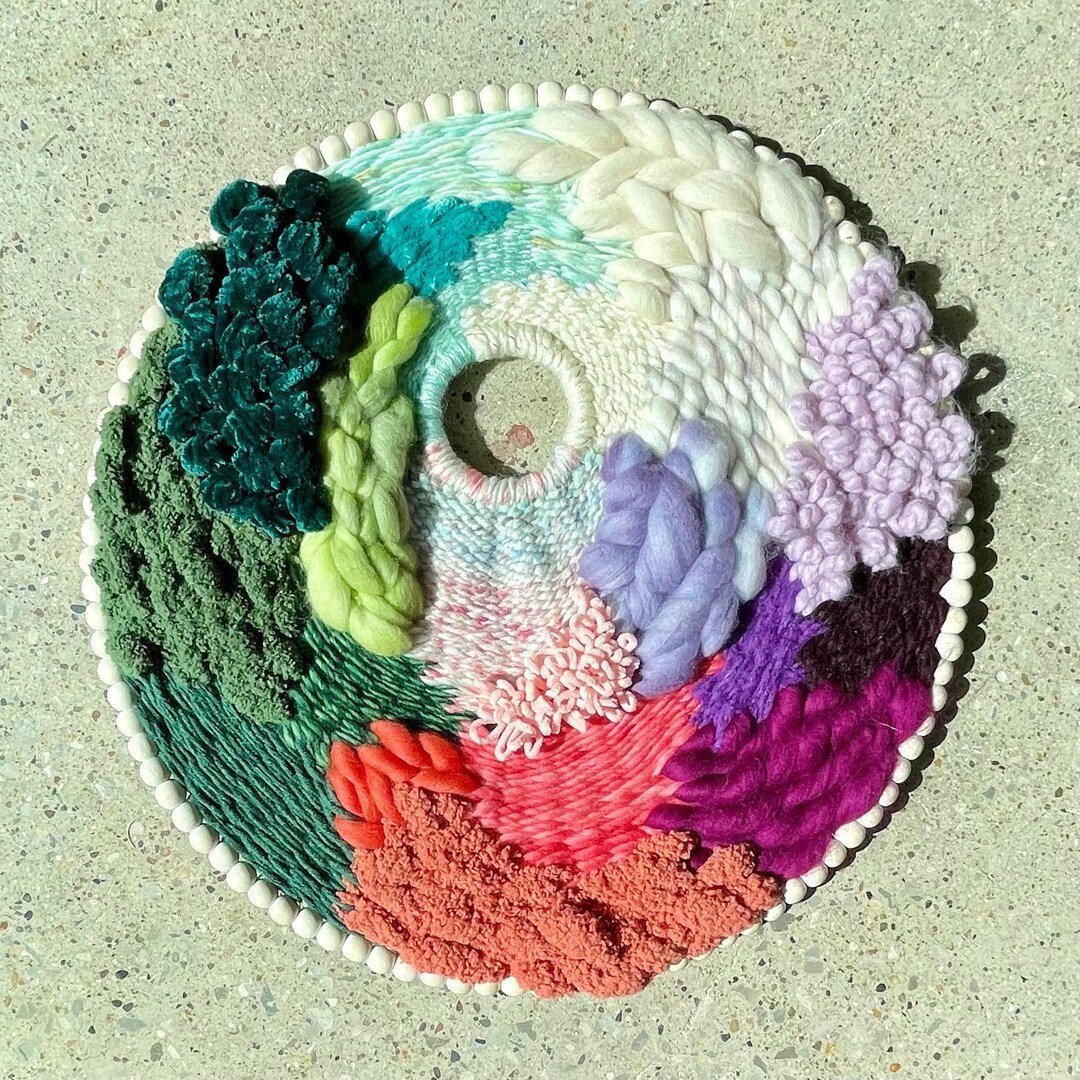 Weaving - "secondaries" Circle/ Round Fiber Art - Etsy
