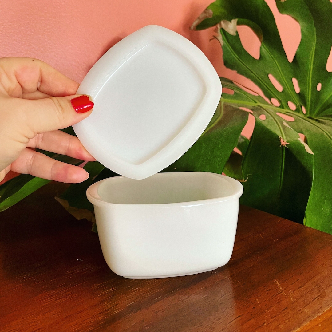 Container - Vintage Milk Glass Refrigerator Dish From Federal Glass - Etsy
