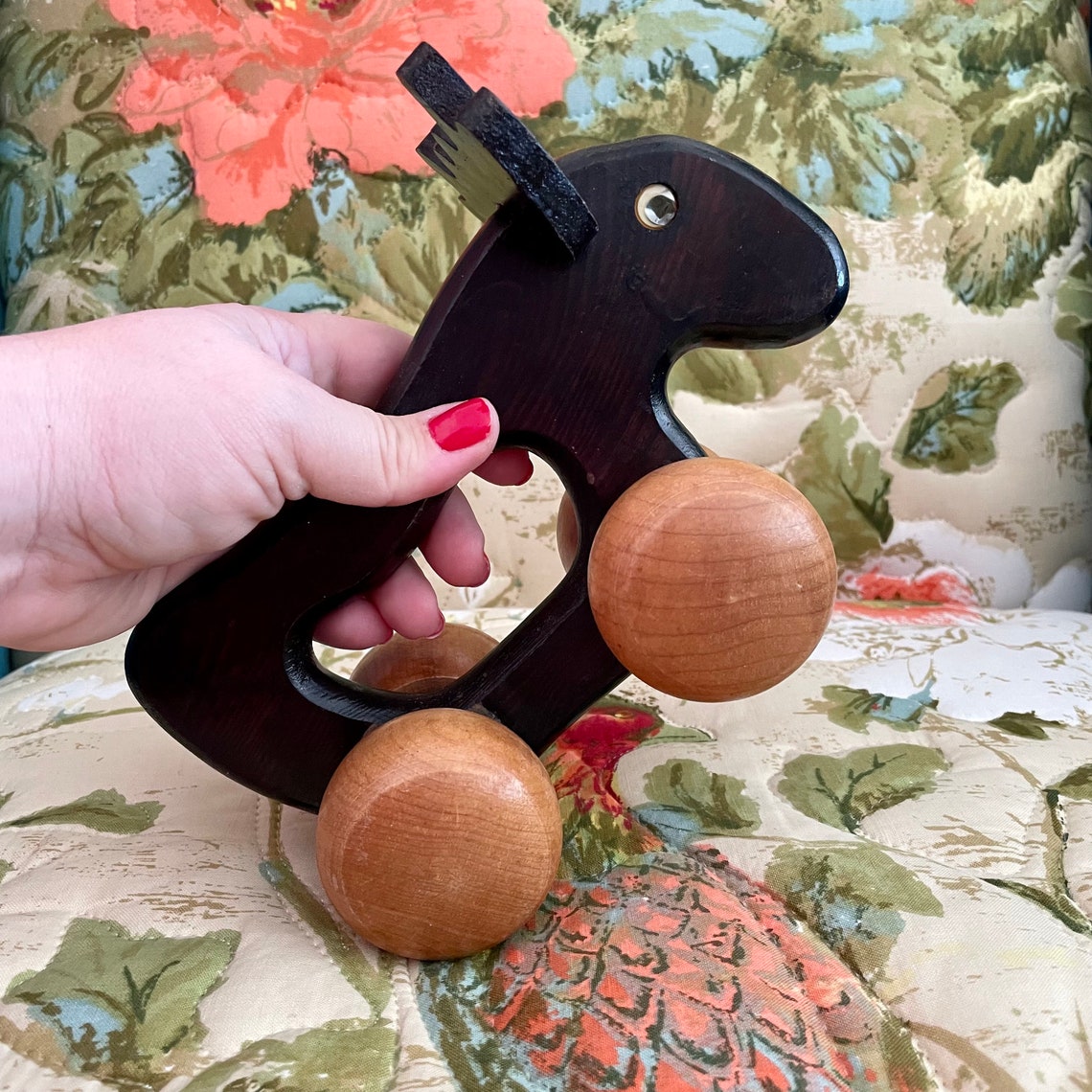 Massage Roller - Vintage Wooden Moose Toy - Etsy