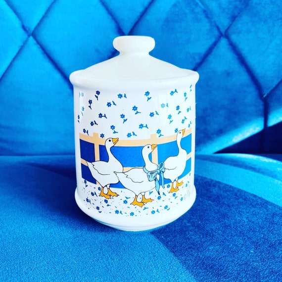 Canister Vintage Goose Canister With Lid | Etsy