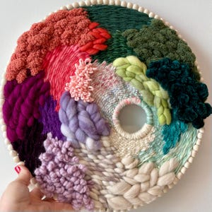 Weaving - "secondaries" Circle/ Round Fiber Art - Etsy