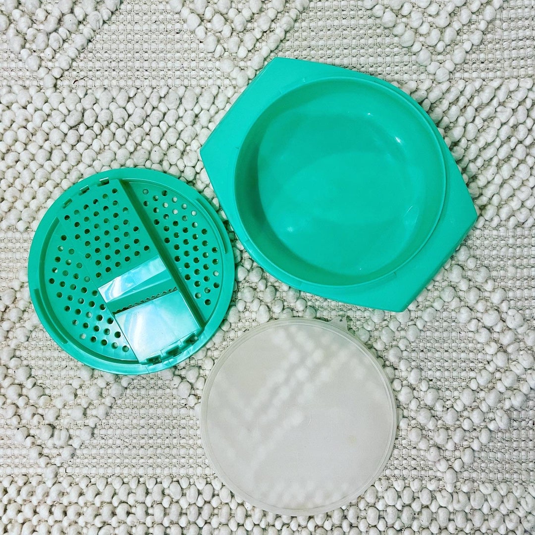 Tupperware Vintage 3 Piece Set With Strainer/grater/slicer Accessory ...