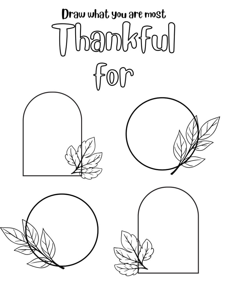 Thanksgiving Thankful Draw/coloring Page, Draw What You Are Thankful ...
