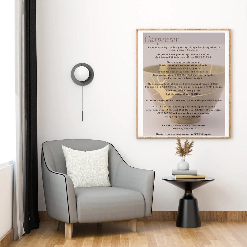 Christian Gift/wall Art/ Poetry- "carpenter" Poetry Print: A Touch of ...