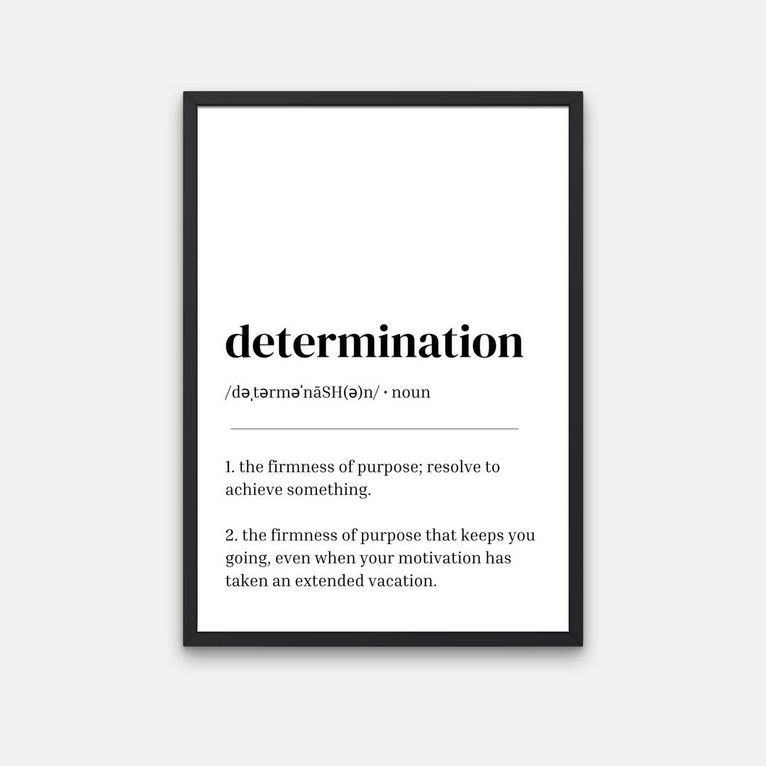 Determination Definition Printable Wall Art, Workplace Poster, Office ...