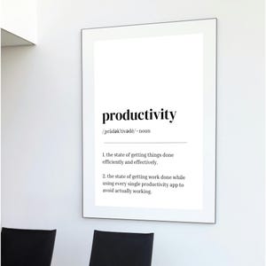 Productivity Definition Printable Art, Workplace Poster, Home Office ...