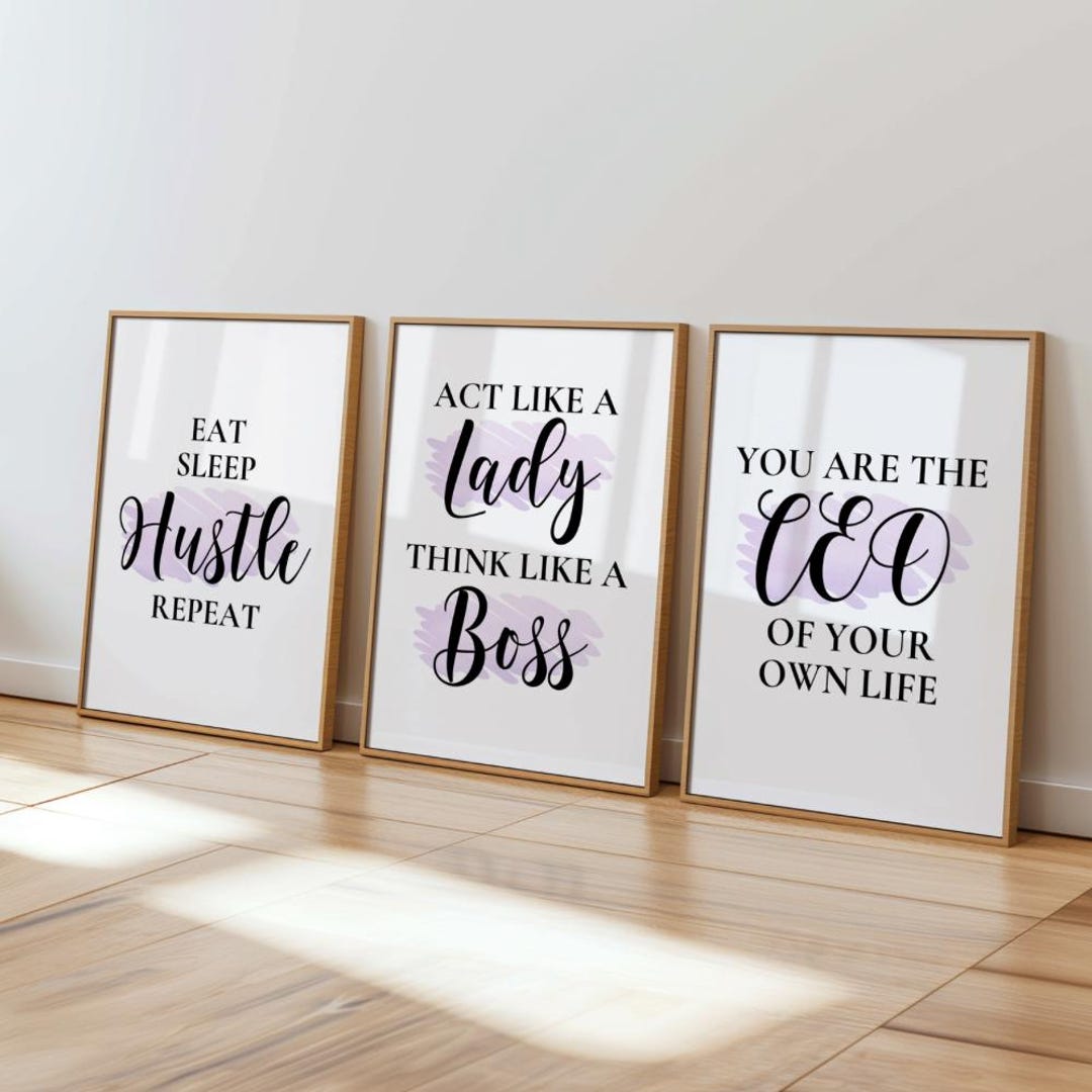 Girl Boss Wall Art: 'act Like A Lady Think Like A Boss' Printable ...