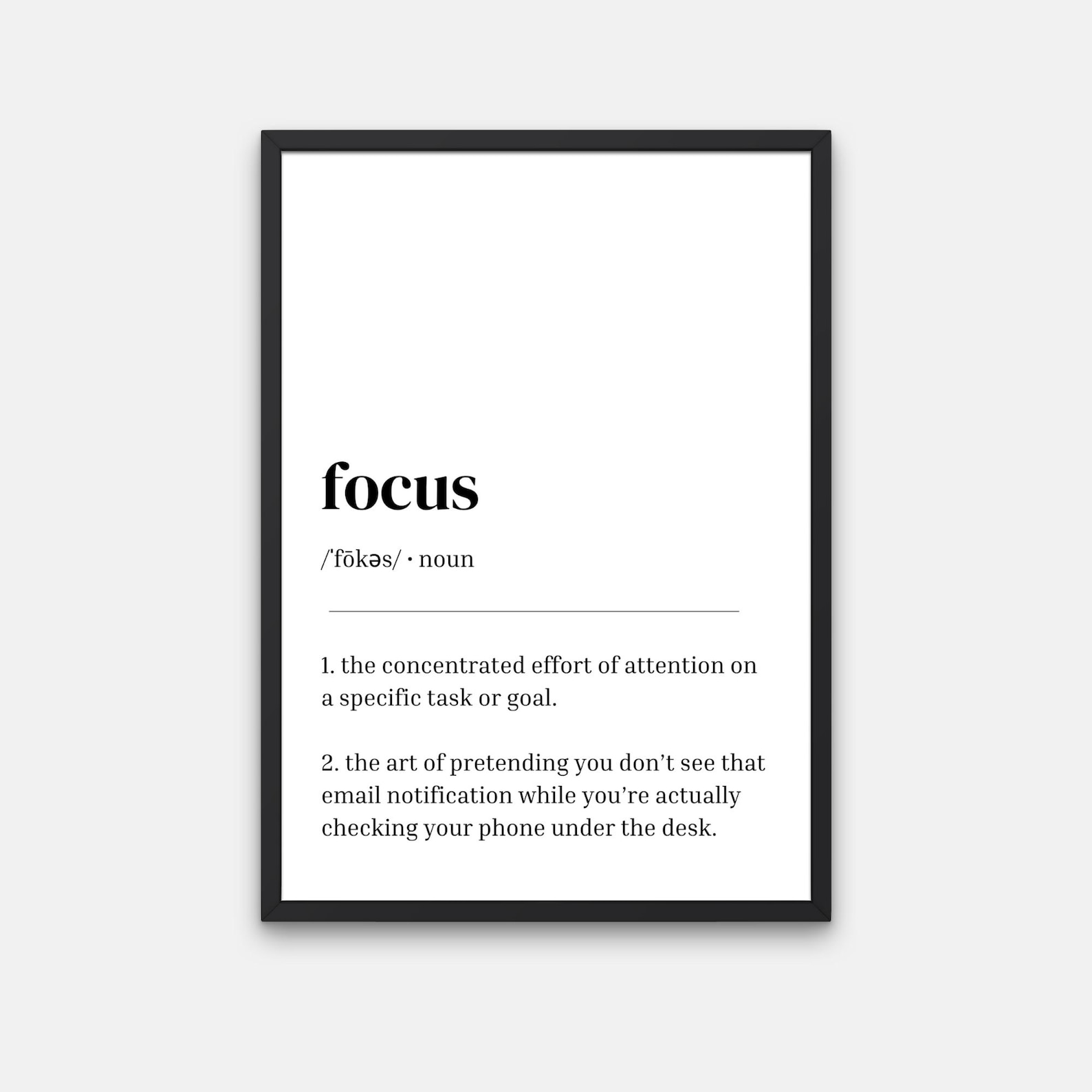 Focus Definition Printable Art, Workplace Poster, Home Office Decor ...