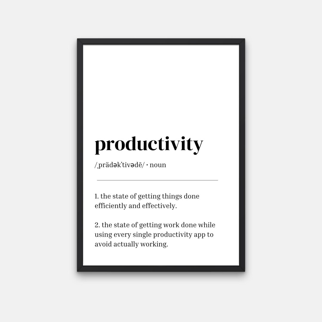 Productivity Definition Printable Art, Workplace Poster, Home Office ...