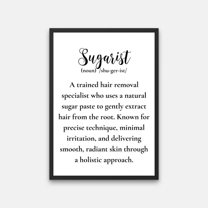 Sugarist Definition Printable, Sugaring Wall Art Printable, Sugar ...