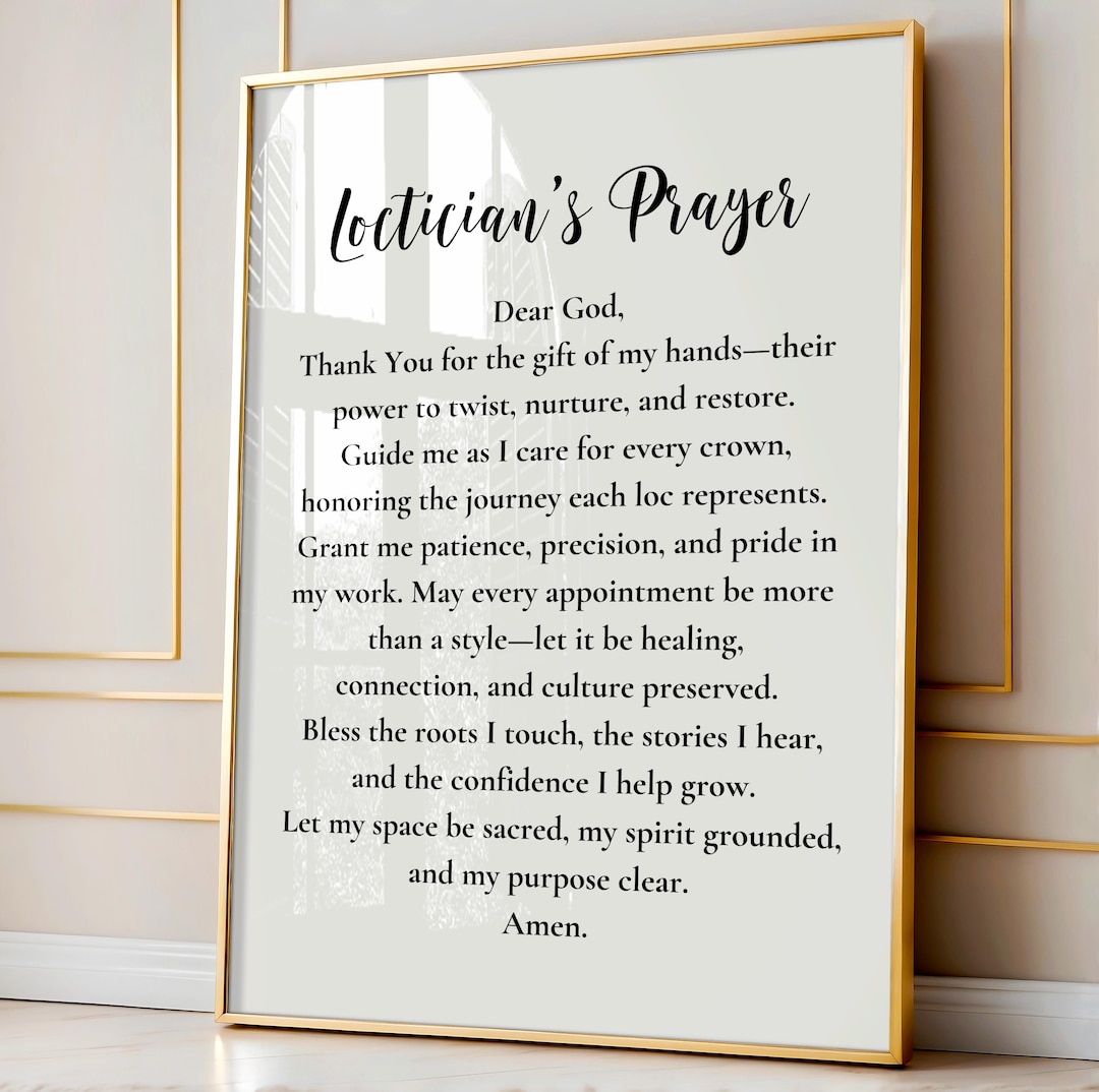 Loctician Prayer Wall Art Printable, Prayer for Locticians ...