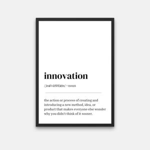 Innovation Definition Printable Art, Workplace Poster, Inspirational ...