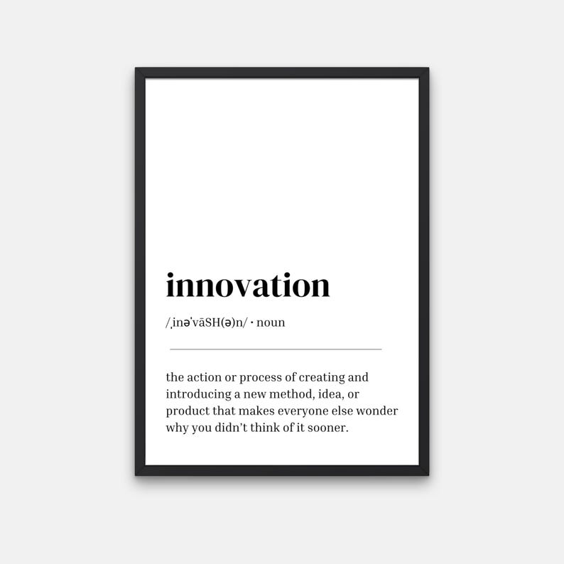 Innovation Definition Printable Art, Workplace Poster, Inspirational ...