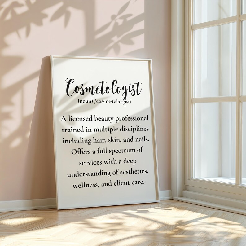 Cosmetologist Definition Art Print | Hair Salon Wall Decor (digital ...