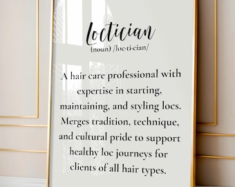 Loctician Definition Print: Hair Salon Wall Art (digital Download) - Etsy
